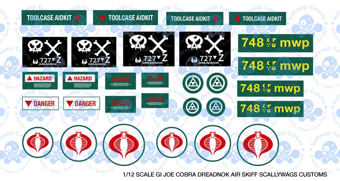 1:12 Scale GI Joe Cobra Dreadnok Air Skiff Decals - Etsy
