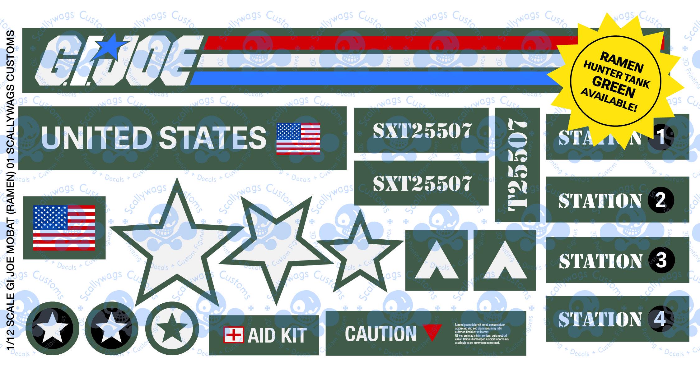 1:12 Scale GI Joe Mobat Decals - Etsy