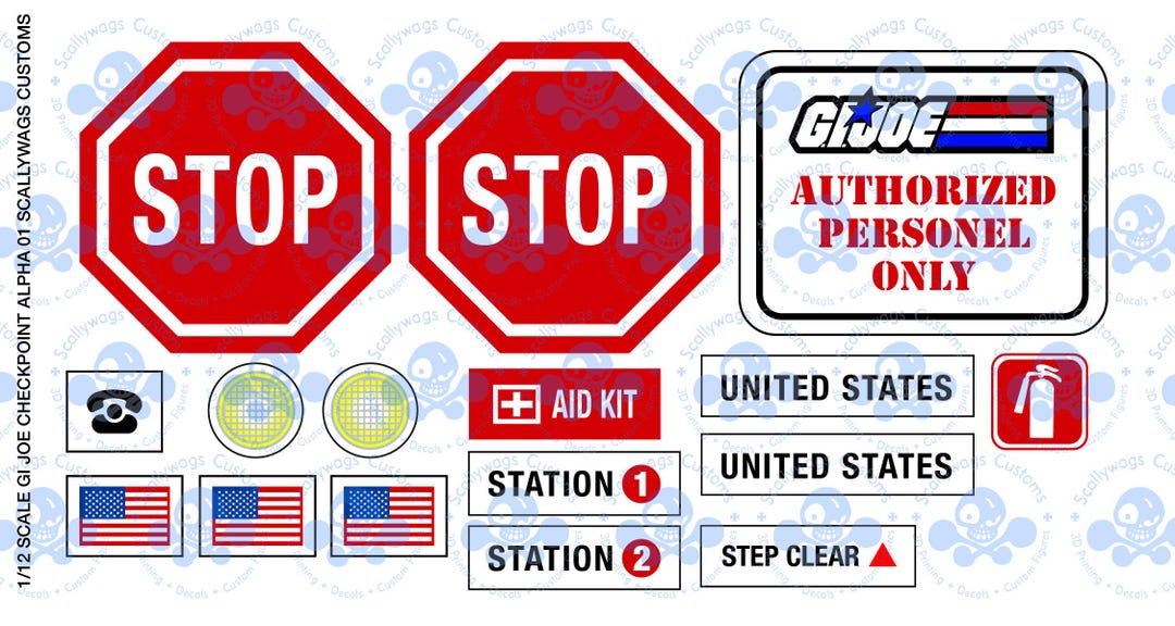 1:12 Scale GI Joe Checkpoint Alpha With BONUS Decals - Etsy Canada