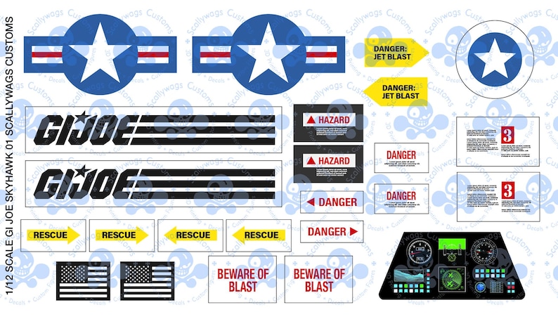 1:12 Scale GI Joe Arctic Camo Skyhawk Decals - Etsy