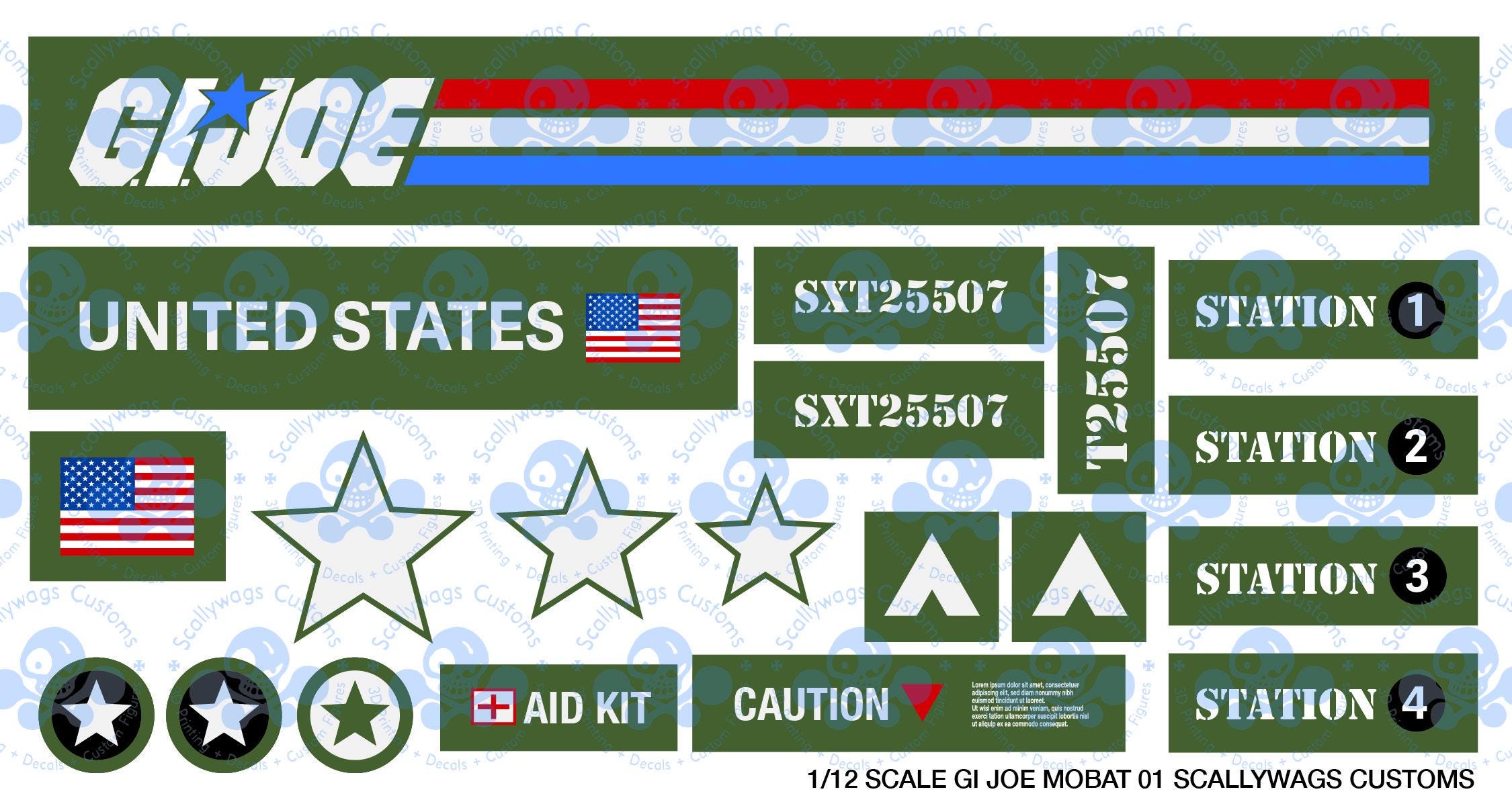 1:12 Scale GI Joe Mobat Decals - Etsy