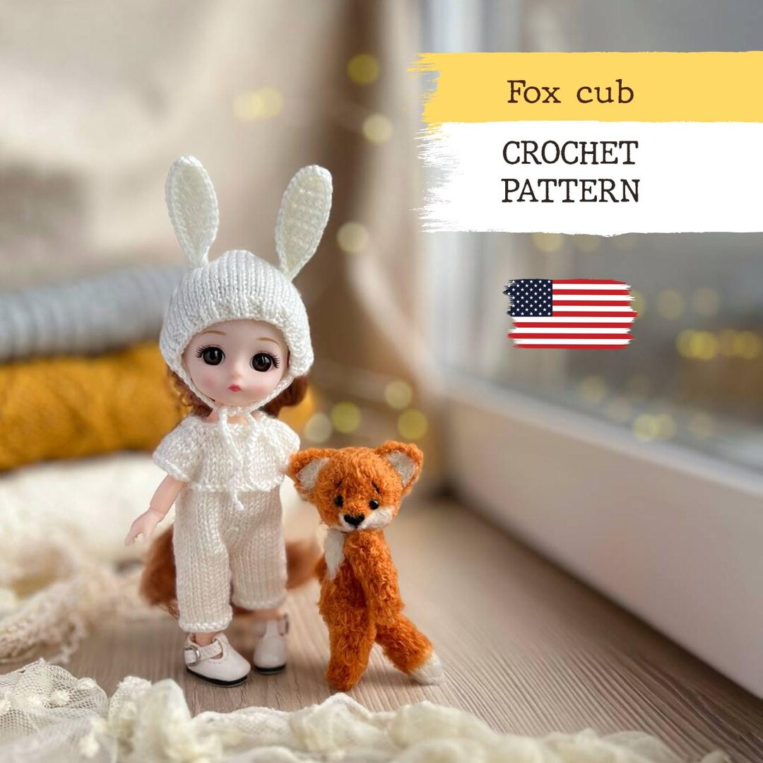 Miniature Fox CROCHET PATTERN in PDF Format, Amigurumi Teddy Fox Cub - Etsy