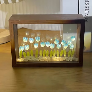 DIY LED Glass Flower Display Box Kit Handcrafted Home Decor Gift With ...