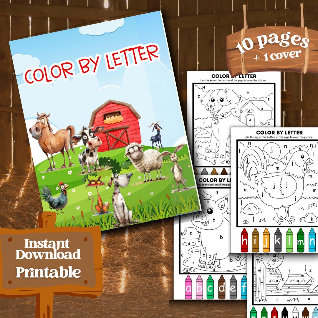 Farm Animal Color by Letter ABC Activity: Preschool & Kindergarten ...