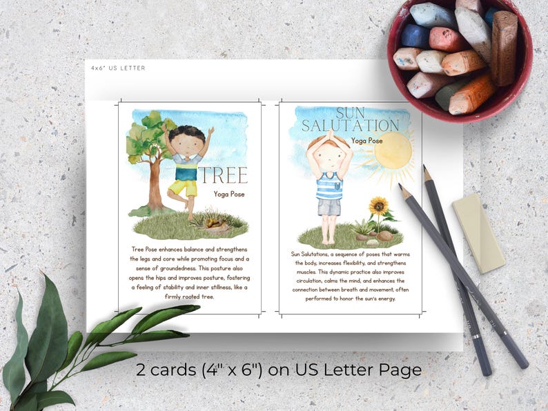Kids Yoga Flashcards With Poses & Instructions | Mindful Breathing ...