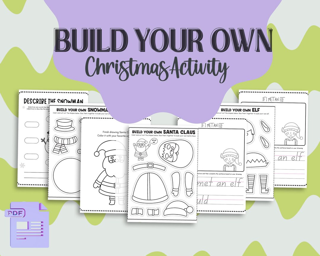 Christmas Cut Out and Glue, Holiday Paper Craft, Scissors Practice for ...