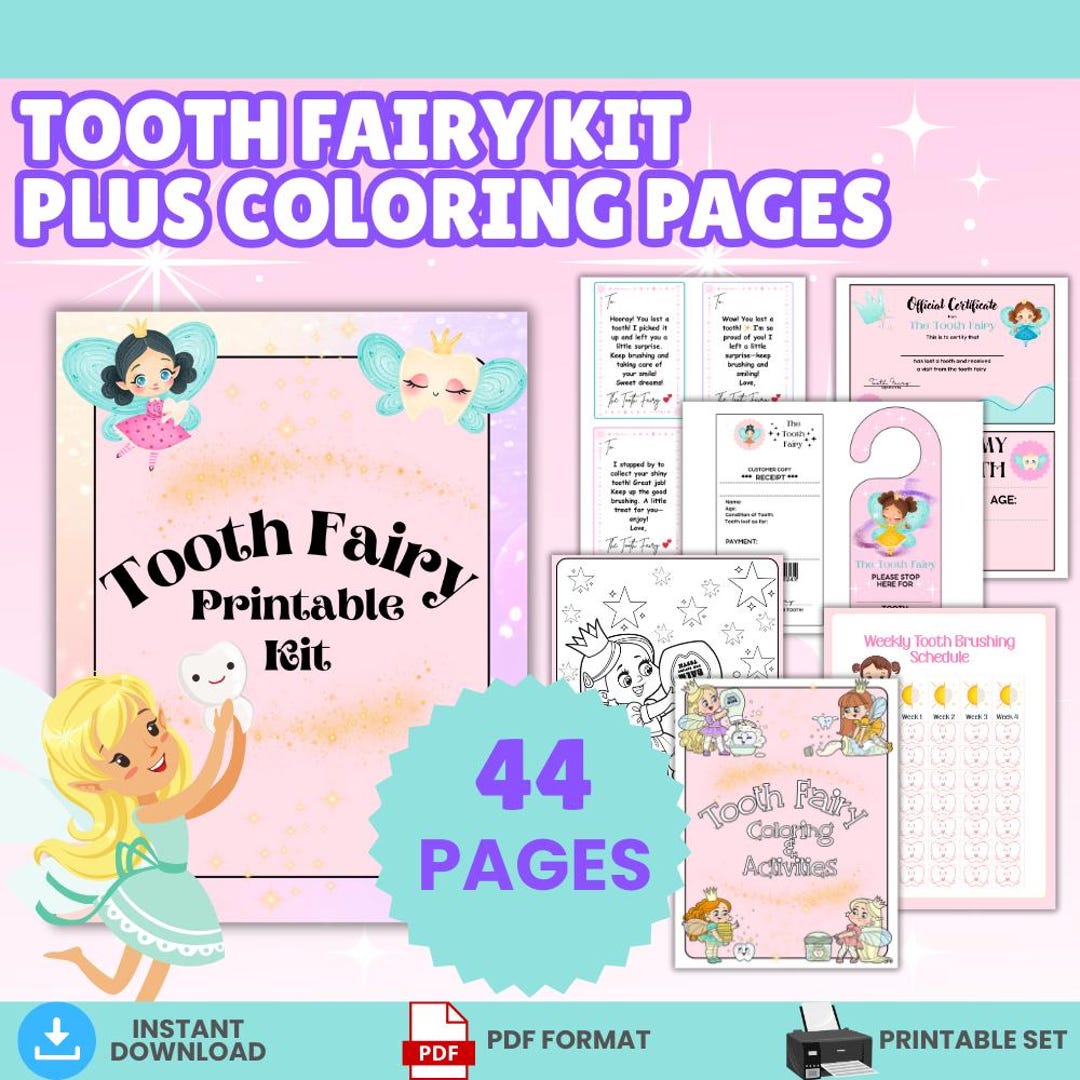 Tooth Fairy Activity Kit: Printable Certificates, Notes, and Games ...