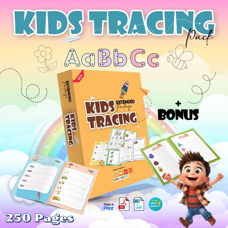 Tracing Activity Bundle for Kids – Letters, Counting, Mazes, Games, ABC ...