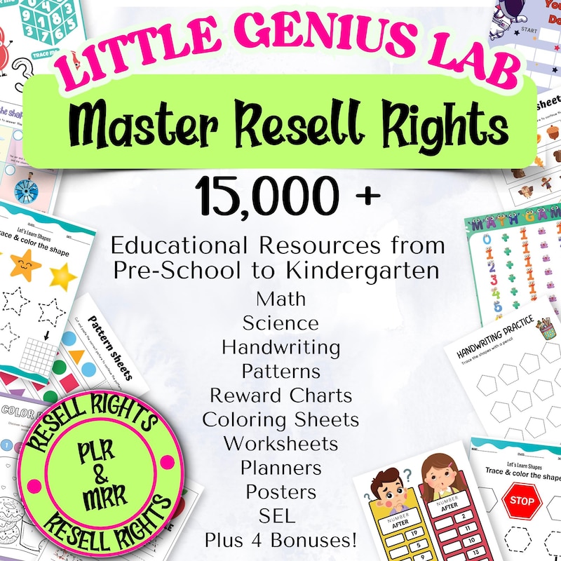 Plr Kindergarten Workbook - Etsy