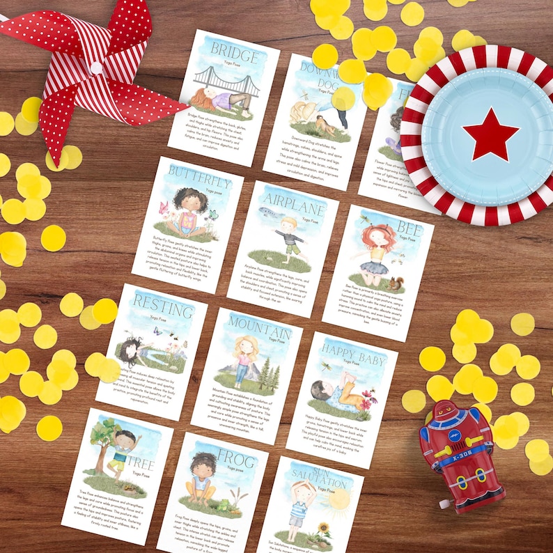 Kids Yoga Flashcards With Poses & Instructions | Mindful Breathing ...