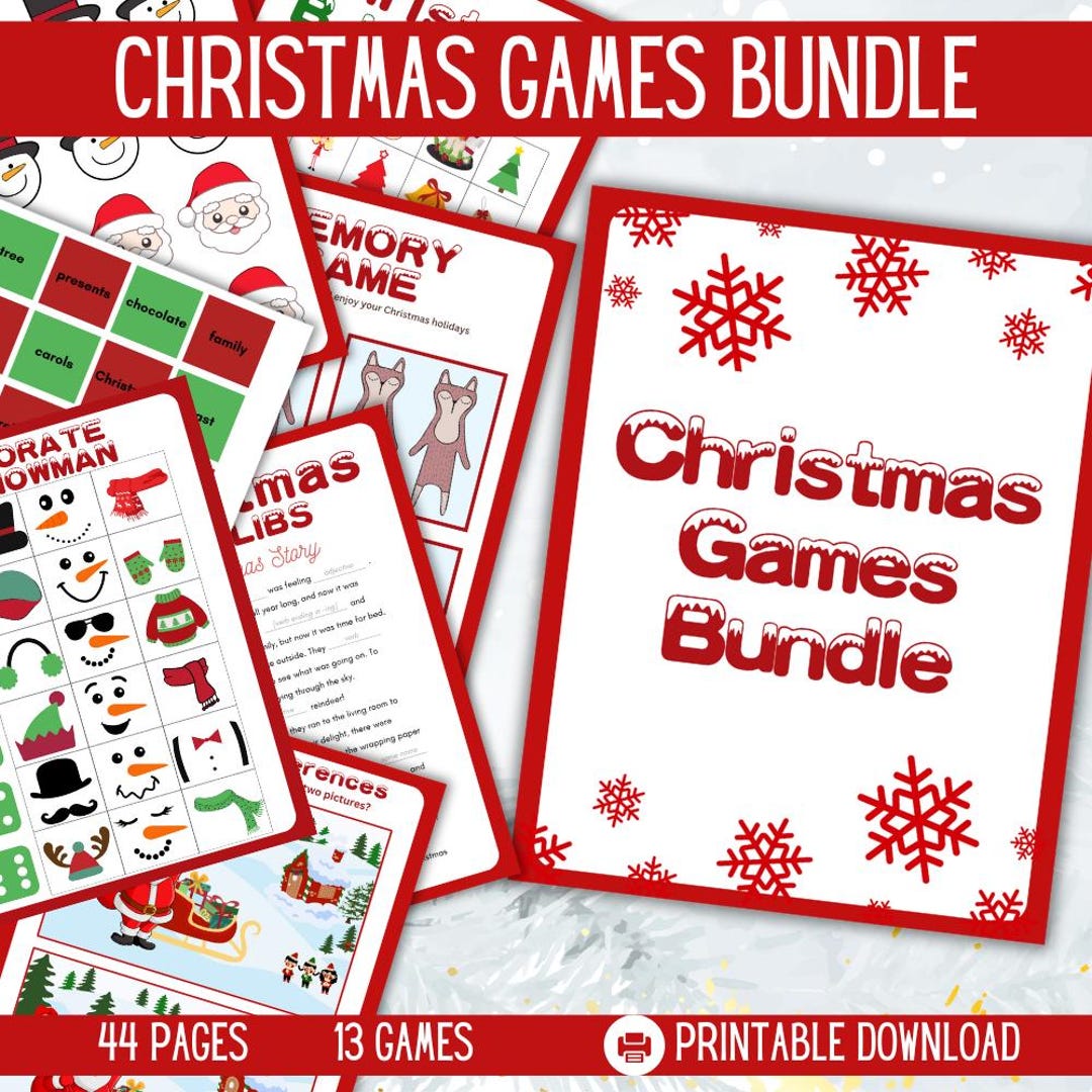 Printable Christmas Games Bundle: Family & Classroom Activities (PDF ...