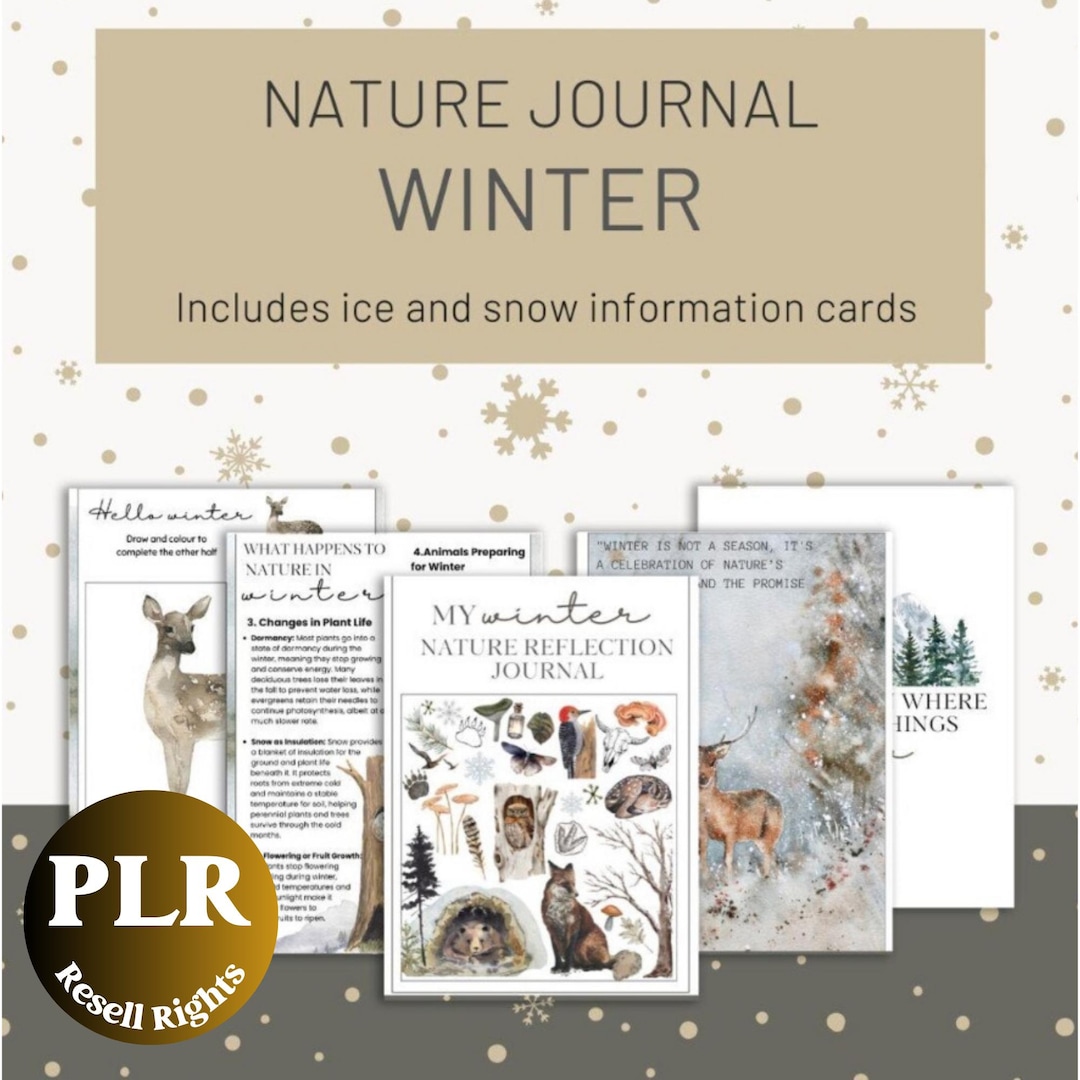 Winter Nature Journal & Activities With PLR, Commercial Use Resale ...