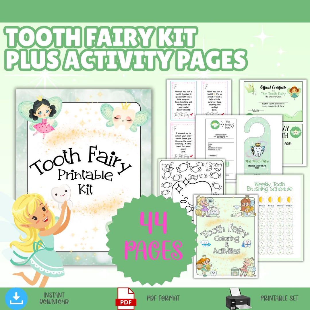 Tooth Fairy Activity Kit: Printable Certificates, Notes, and Games ...