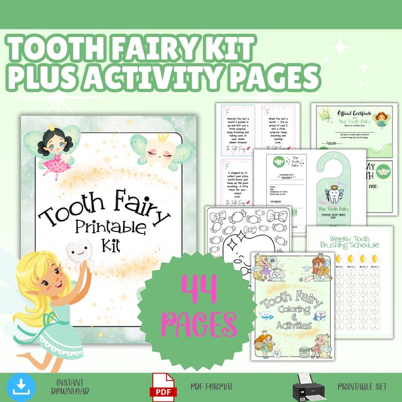 Tooth Fairy Activity Kit: Printable Certificates, Notes, and Games ...