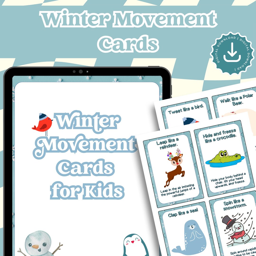 Winter Movement Cards to Encourage Physical Activity - Etsy