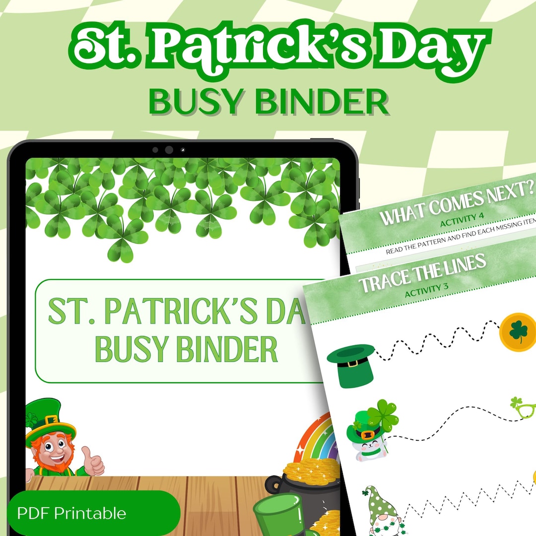 St. Patrick’s Day Busy Book Learning Activities for Preschoolers and ...
