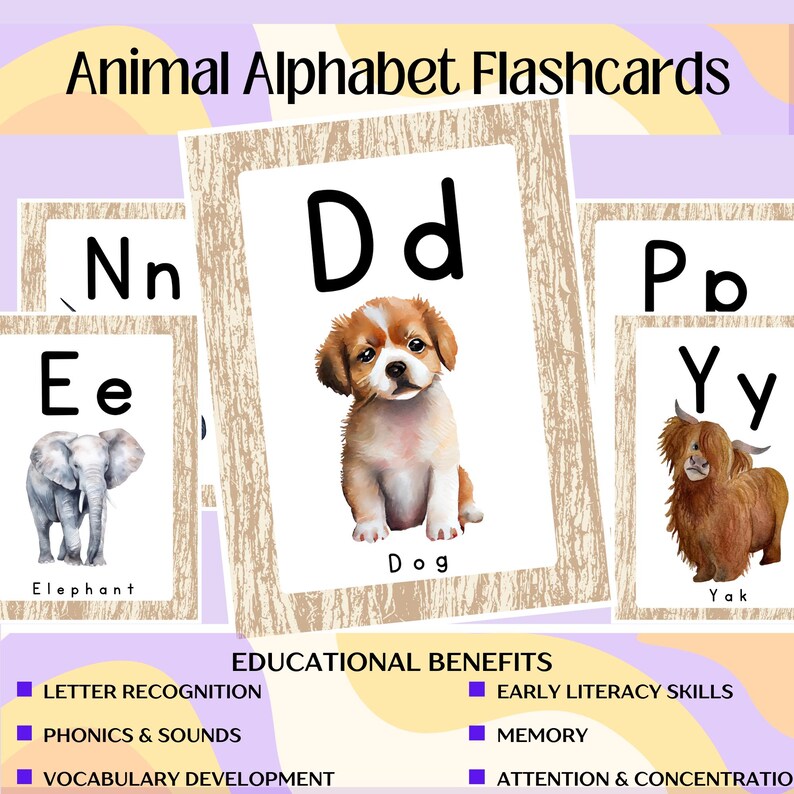 Animal Alphabet Flashcards: Printable Learning for Toddlers (PLR Resell ...