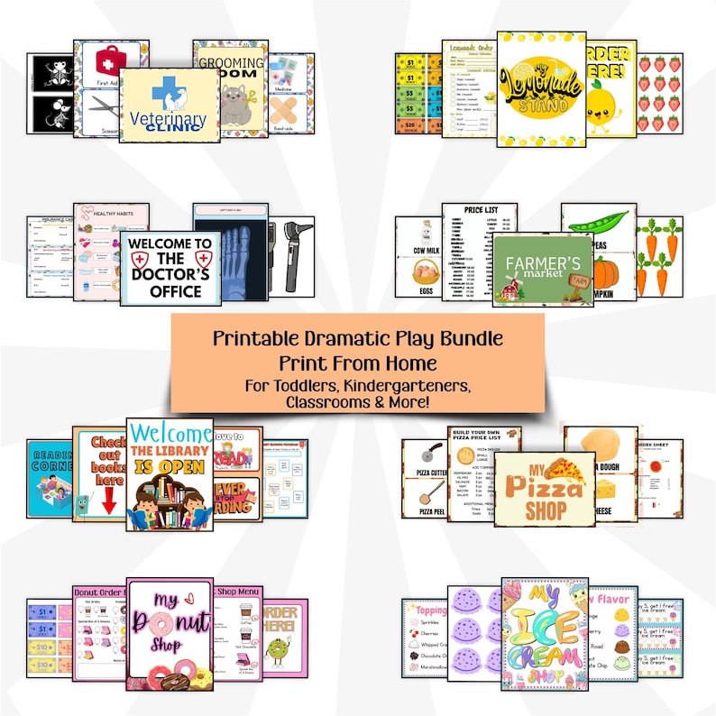 Printable Pretend Play Bundle: 18 Role-playing Sets (digital Download ...