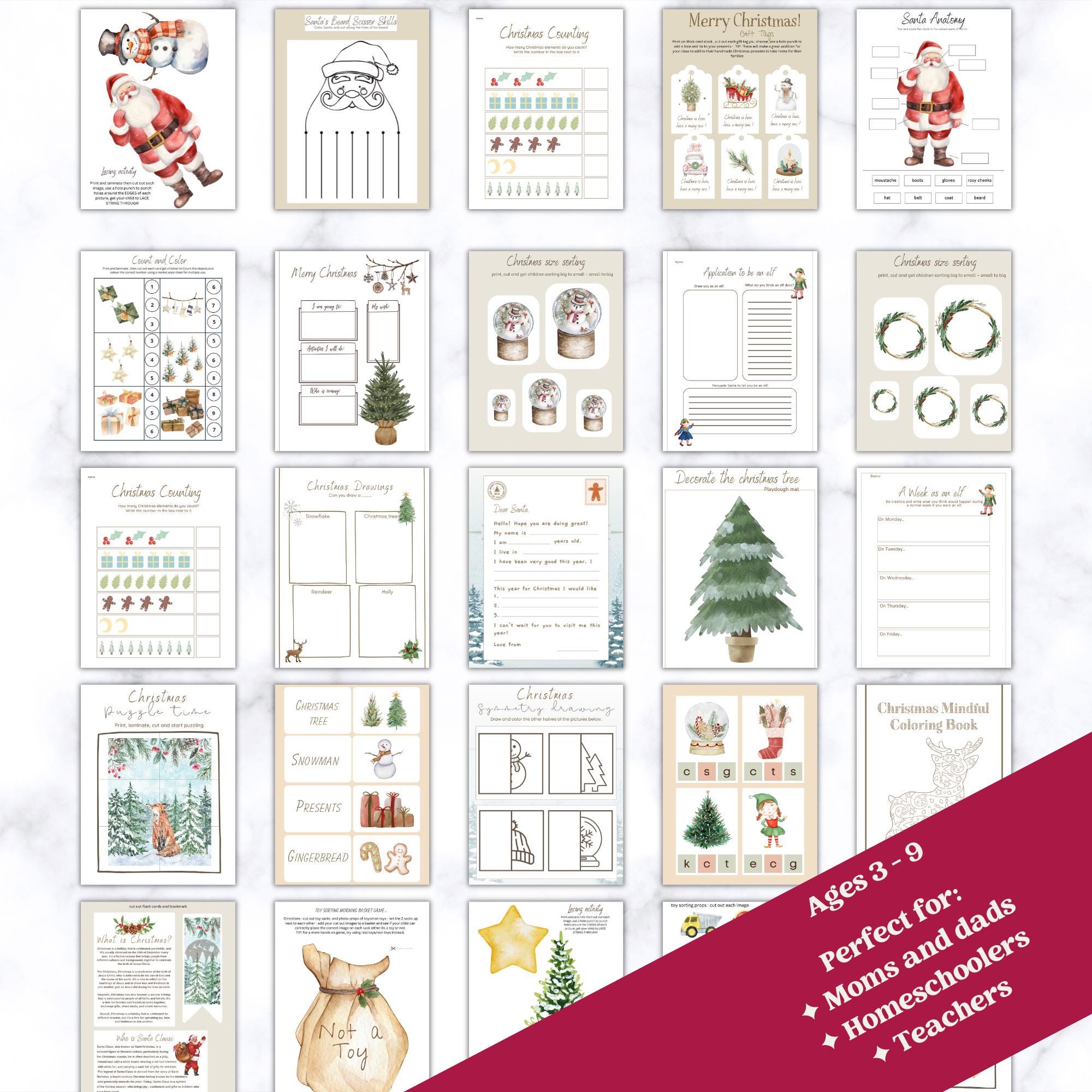 PLR Christmas Activities for Kids, Printable Worksheets, Games ...