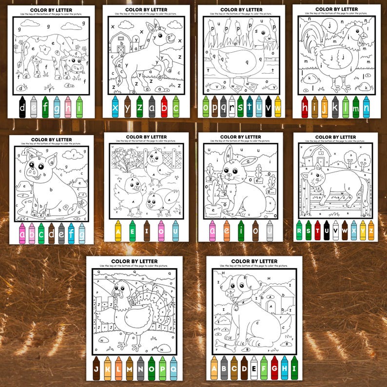 Farm Animal Color by Letter ABC Activity: Preschool & Kindergarten ...