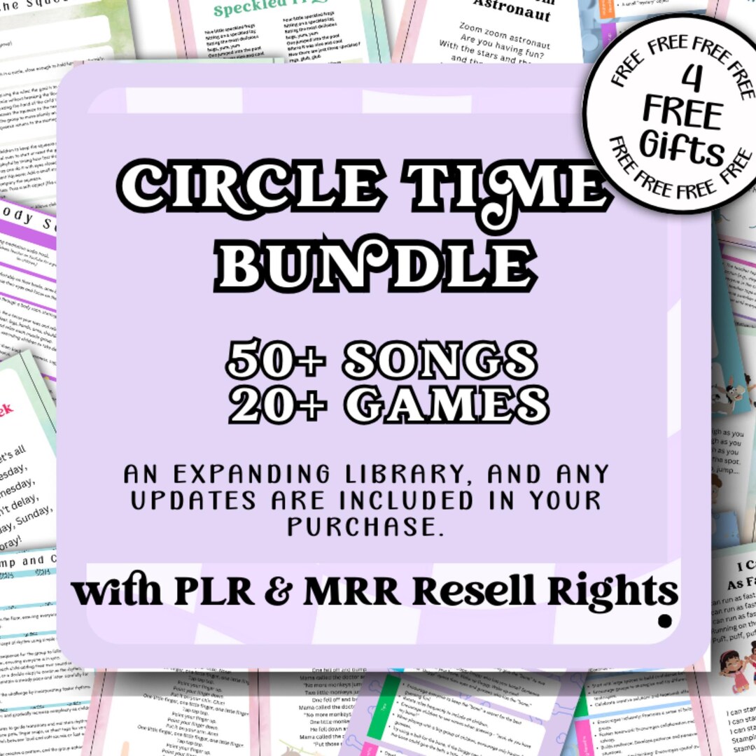 Preschool Circle Time Bundle: Songs, and Games With PLR/MRR - Growing ...