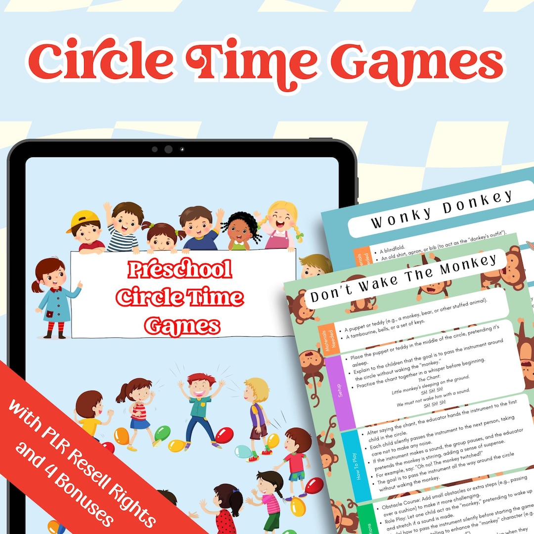 Preschool Circle Time Games: 20 Activities, PLR Resell Rights (digital ...