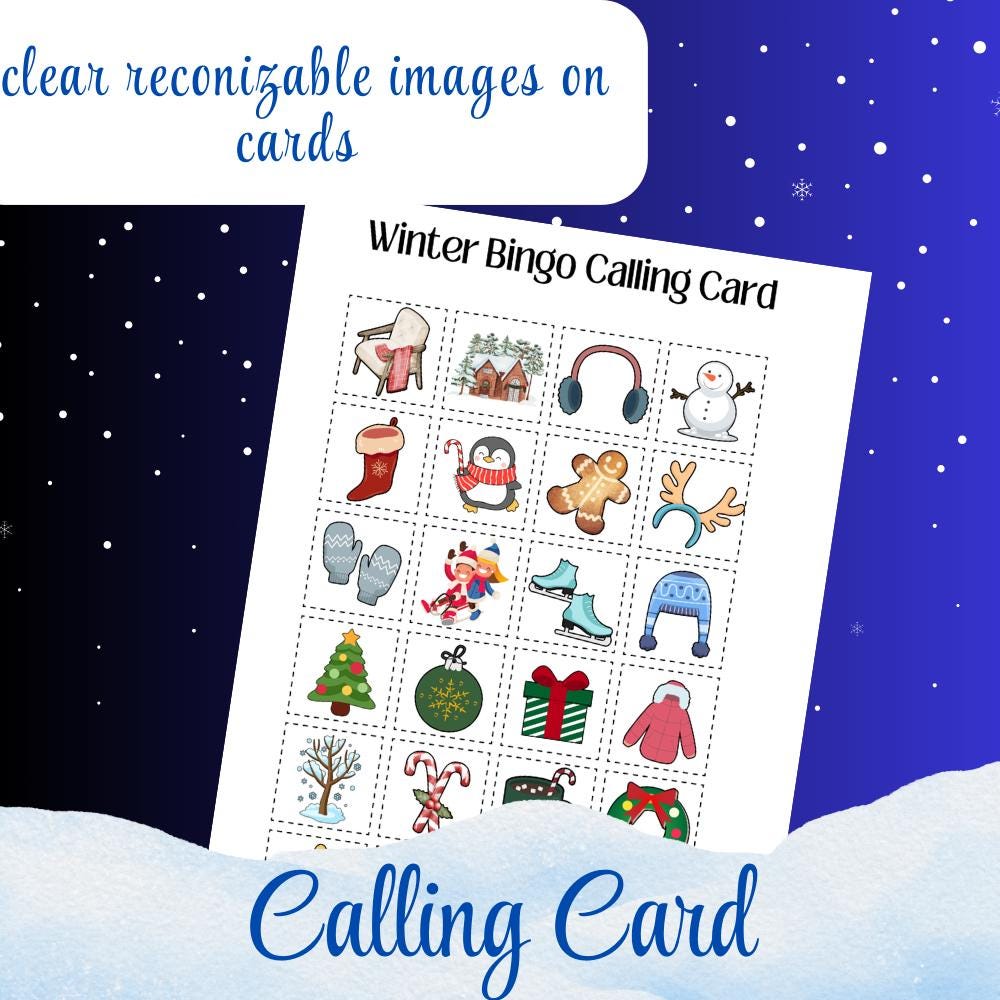 Winter Wonderland Bingo: Printable Educational Game for Kids ...