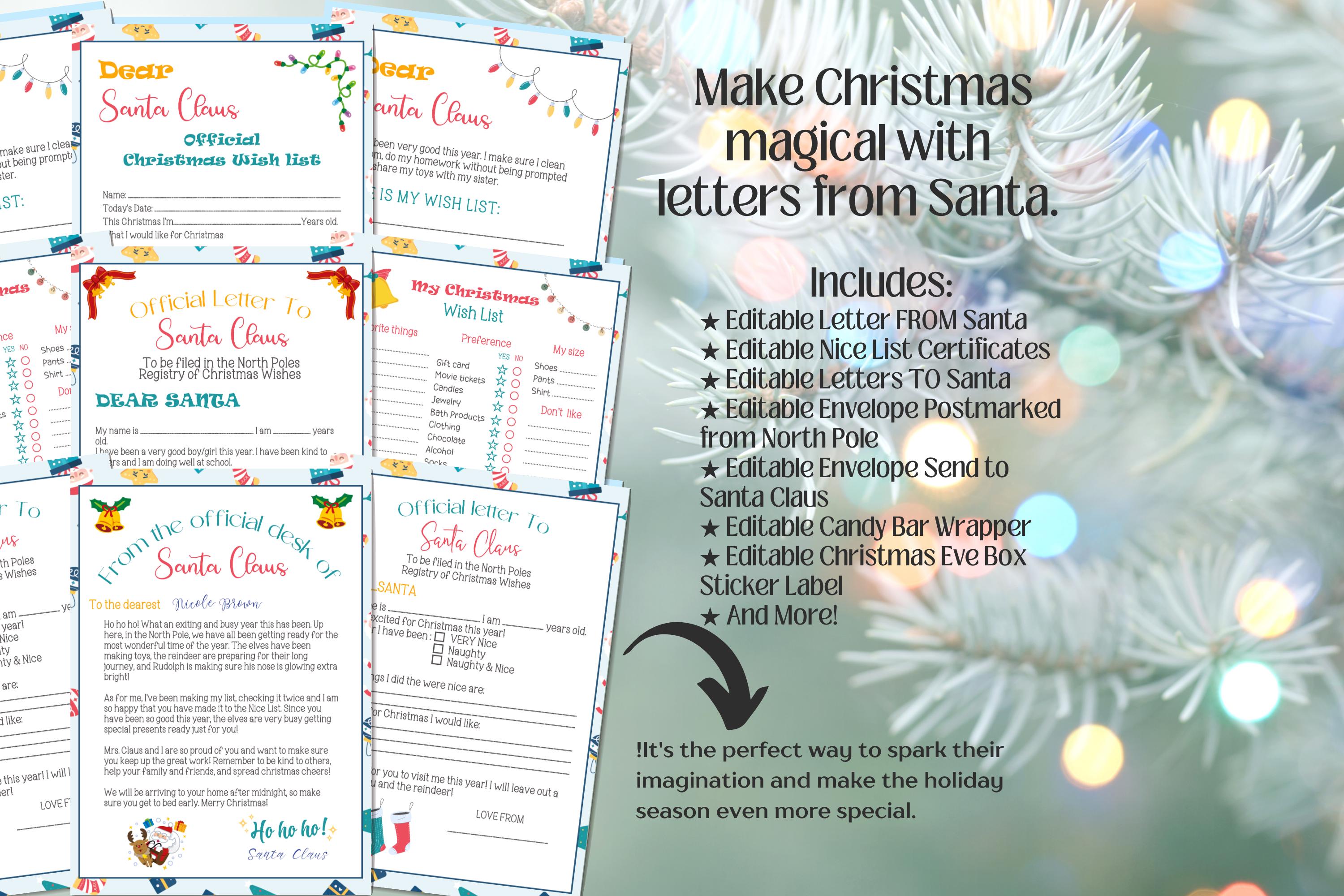 Personalized Santa Letter Kit With Magic Key, Certificate and Printable ...