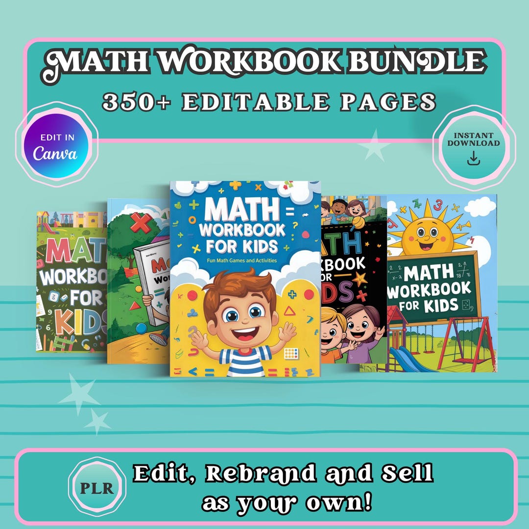 Preschool Math Workbook Bundle: Kindergarten Addition, Subtraction (PLR ...