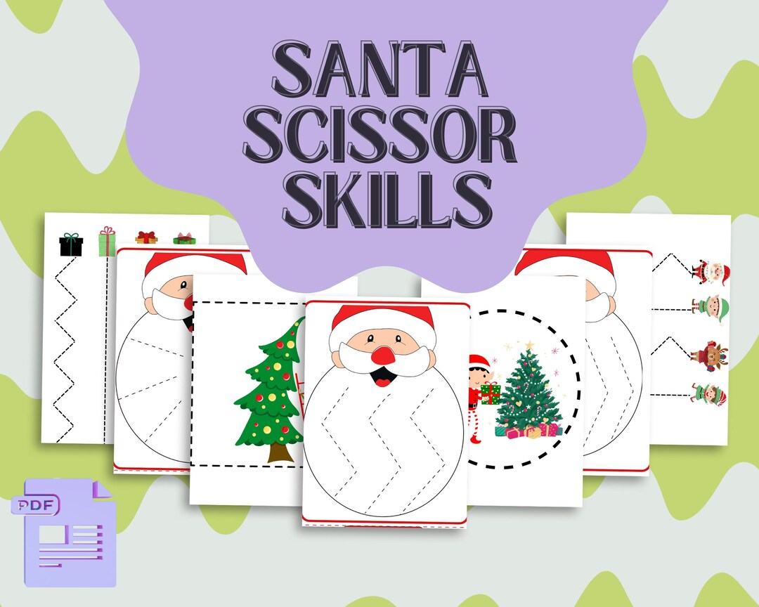 Santa’s Beard Cutting Activity. Christmas Scissor Skills Printable ...