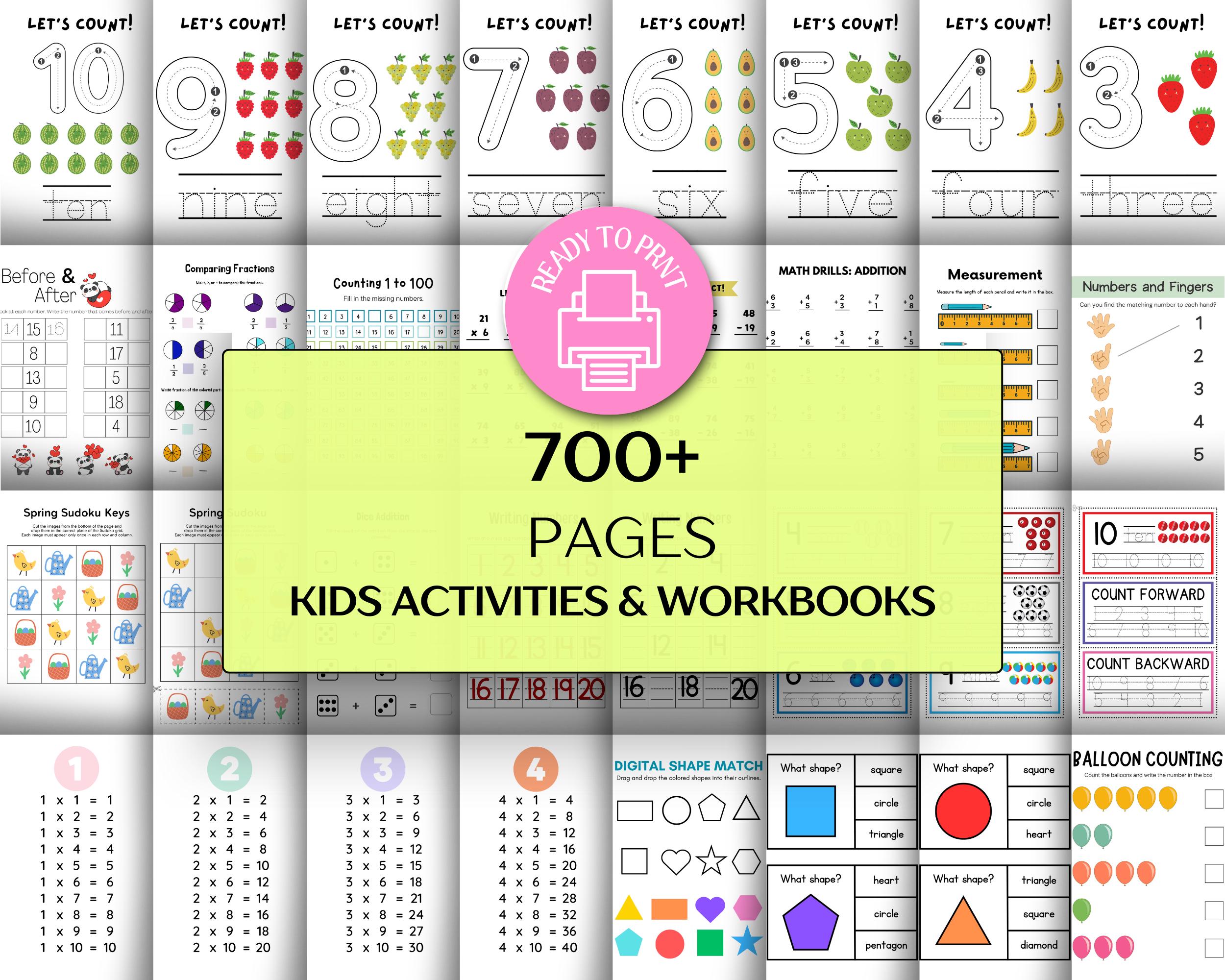 700+ Math Activities Bundle Kids Activity Book With PLR and MRR Resell ...