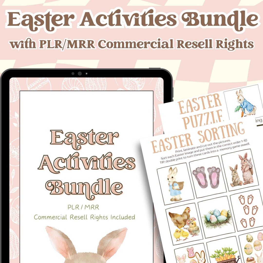 Easter Activities Bundle for Young Learners With PLR and MRR Commercial ...