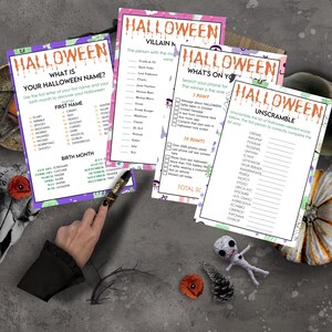 Halloween Printable Party Game Bundle Instant Download Activity for ...