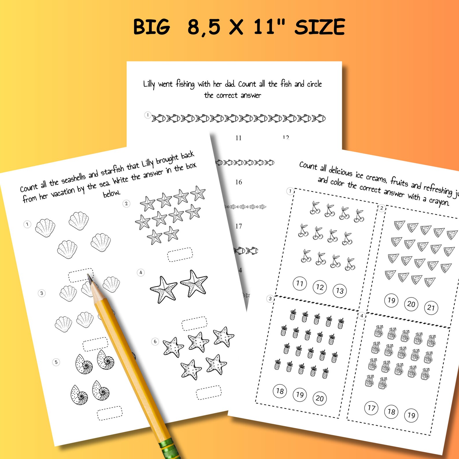 Early Math Worksheets to Learn Numbers and Practice 1-20 Counting With ...