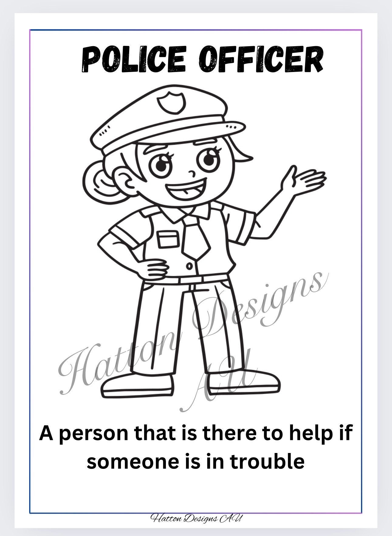 Kids Emergency Services Colouring Book. Containing Fire Trucks, Police ...
