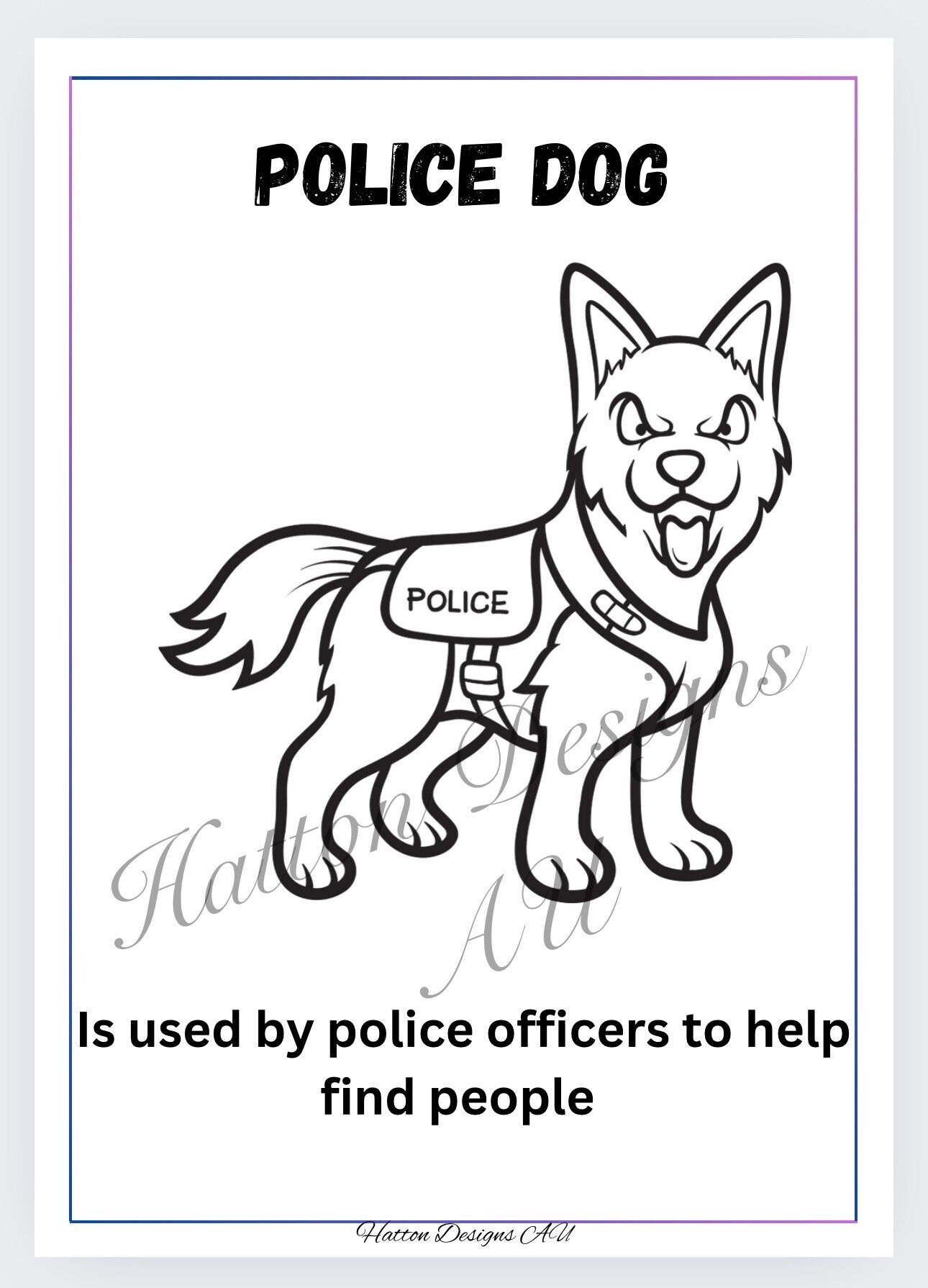 Kids Emergency Services Colouring Book. Containing Fire Trucks, Police ...