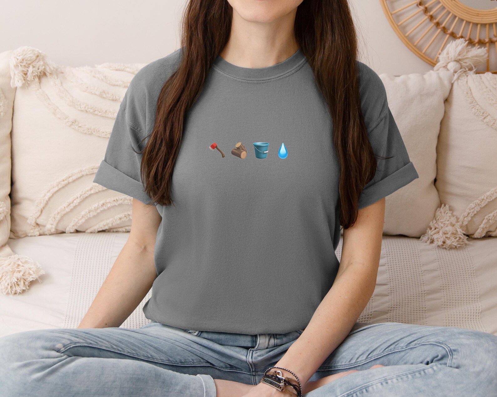 Chop Wood Carry Water Tee - Zen Buddhism Quote Tshirt Gift for Mindful ...