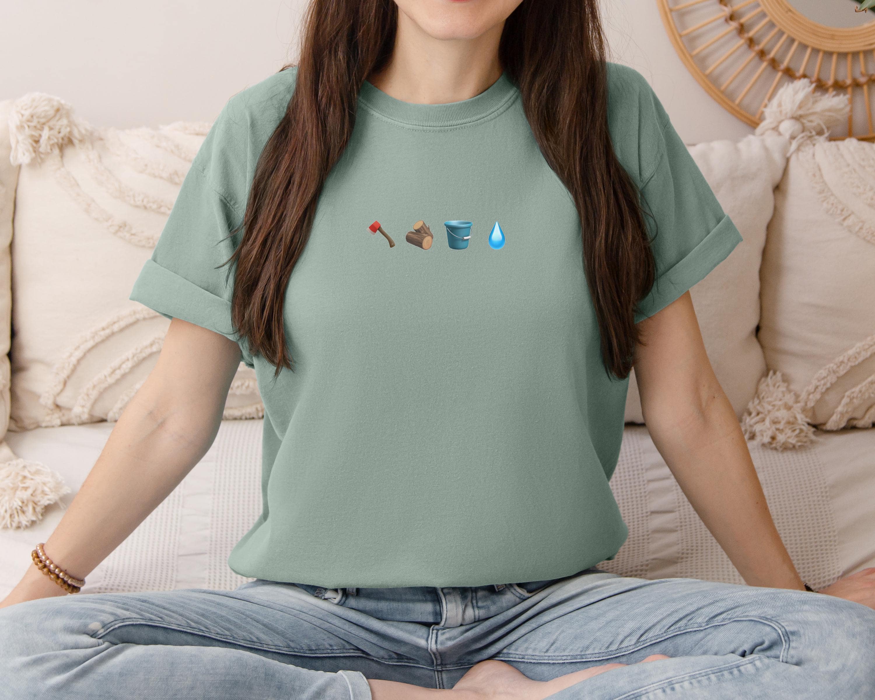 Chop Wood Carry Water Tee - Zen Buddhism Quote Tshirt Gift for Mindful ...