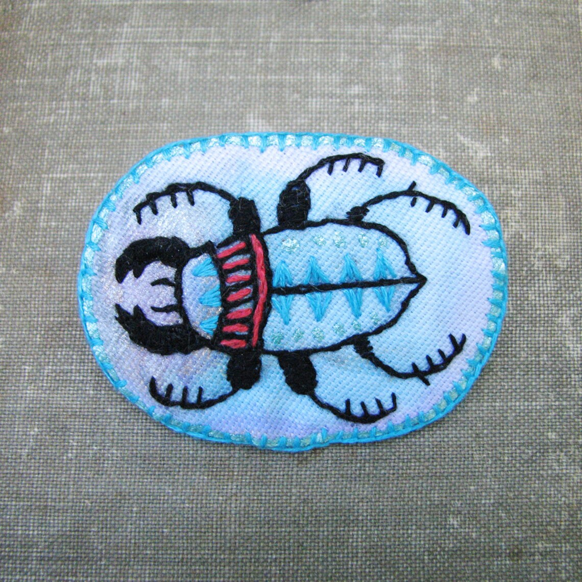 Embroidered Stag Beetle Pin Fiber Art Brooch | Etsy