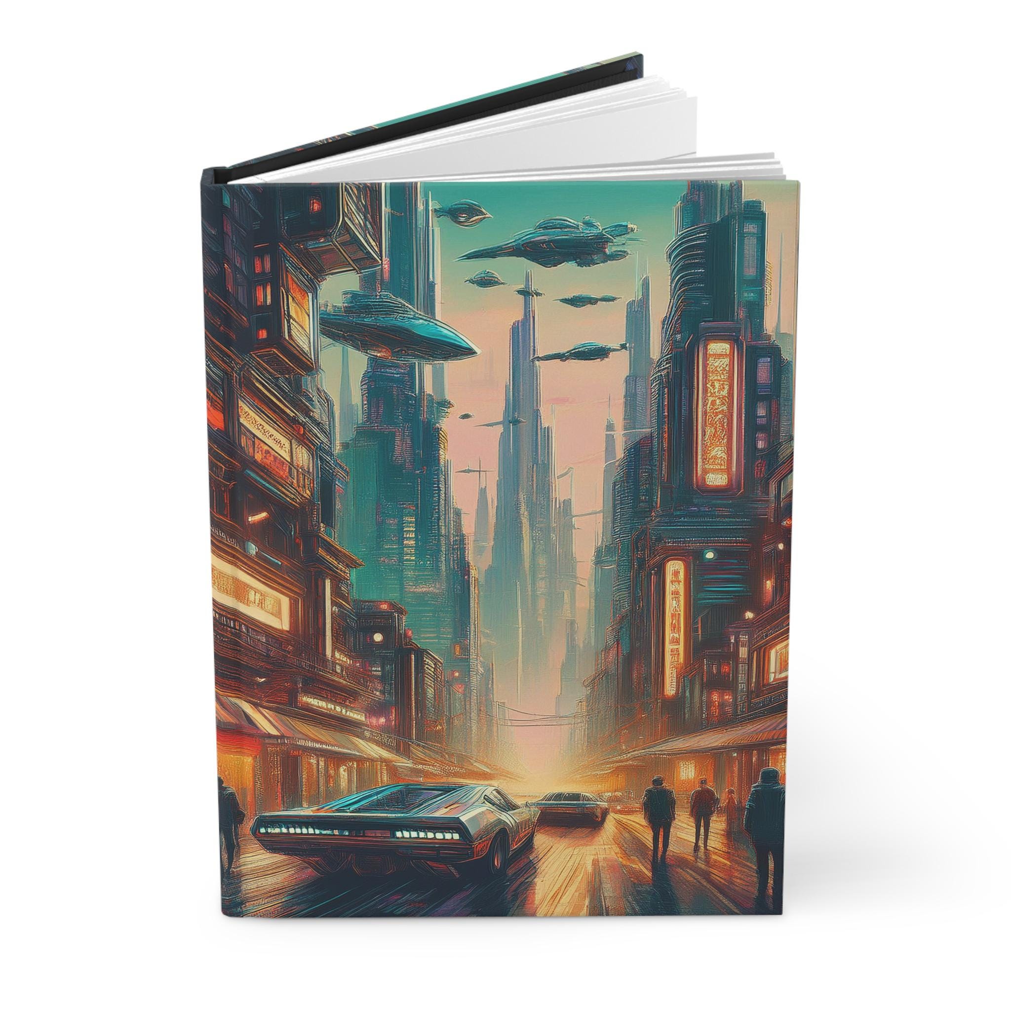 Cyberpunk Dystopian Journal Lined Sci Fi Writers Notebook, Futuristic ...