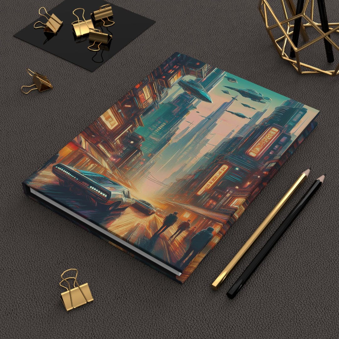 Cyberpunk Dystopian Journal Lined Sci Fi Writers Notebook, Futuristic ...