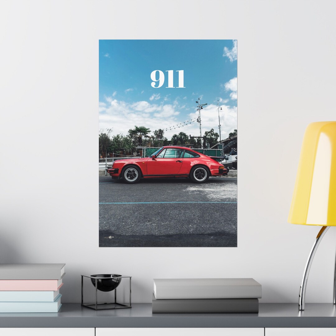 Porsche 911 Poster Classic Car Wall Art, Vintage Porsche Print ...