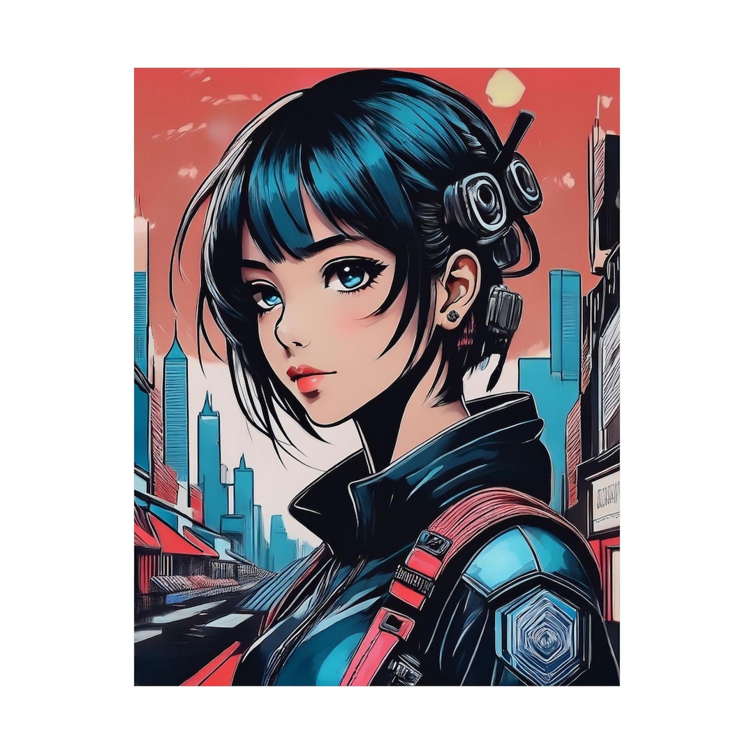 Cyberpunk Anime Poster, Retro Futuristic Sci-fi Wall Decor, Anime Wall ...