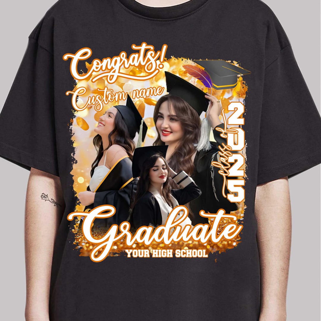 Bootleg Custom Photo Graduation T Shirt Design, Personalized Graduation ...