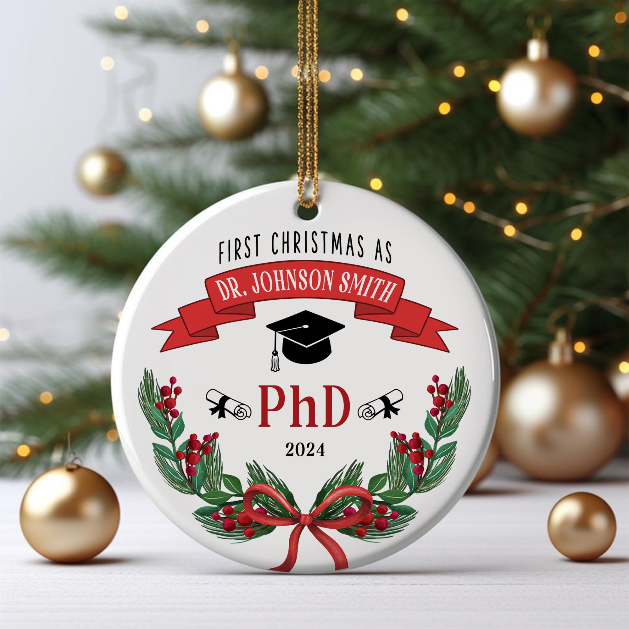 Personalized Phd Christmas Ornament 2 Side, Custom Phd Gift, New Phd ...