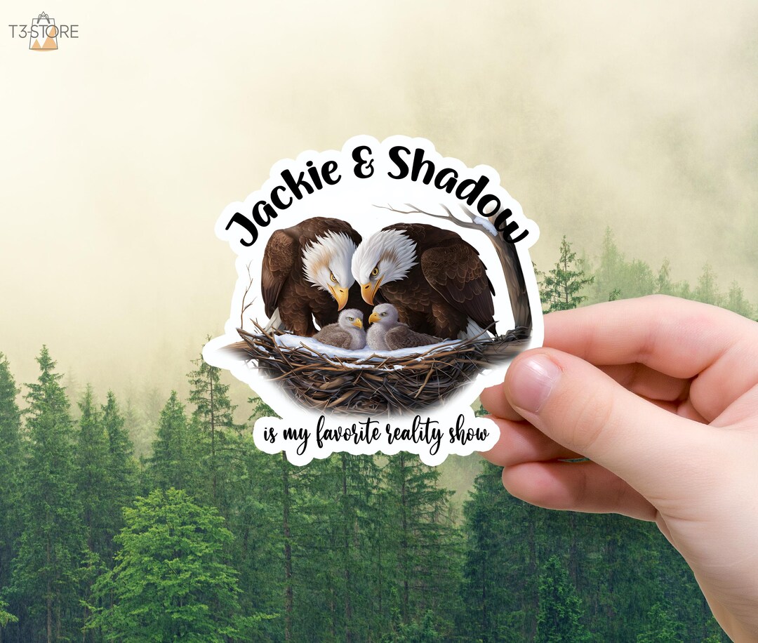 Jackie and Shadow Eagles Sticker, Bald Eagle Sticker for Bird Watchers ...