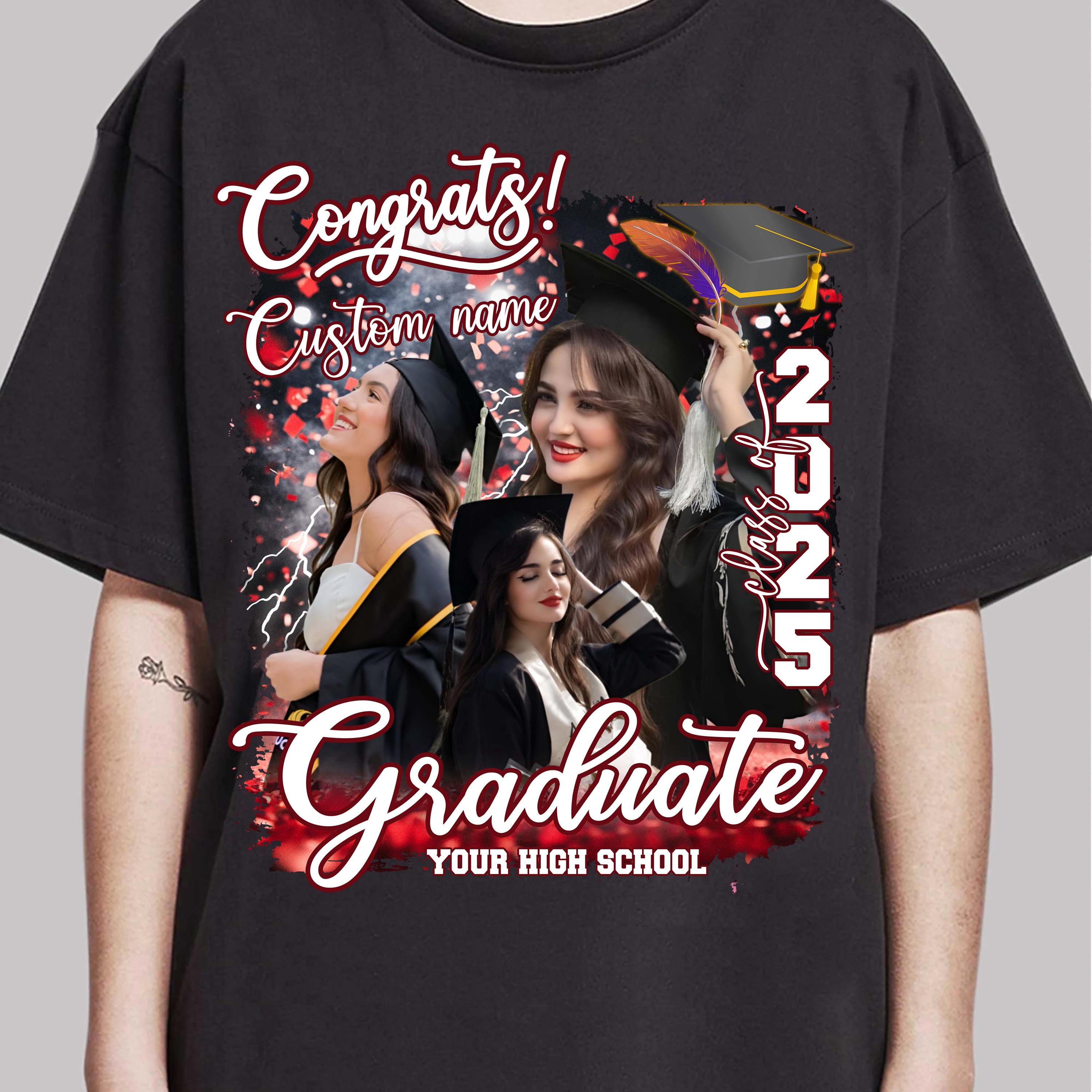 Bootleg Custom Photo Graduation T Shirt Design, Personalized Graduation ...