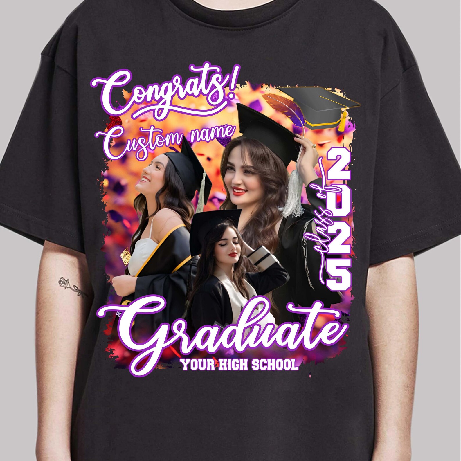 Bootleg Custom Photo Graduation T Shirt Design, Personalized Graduation ...