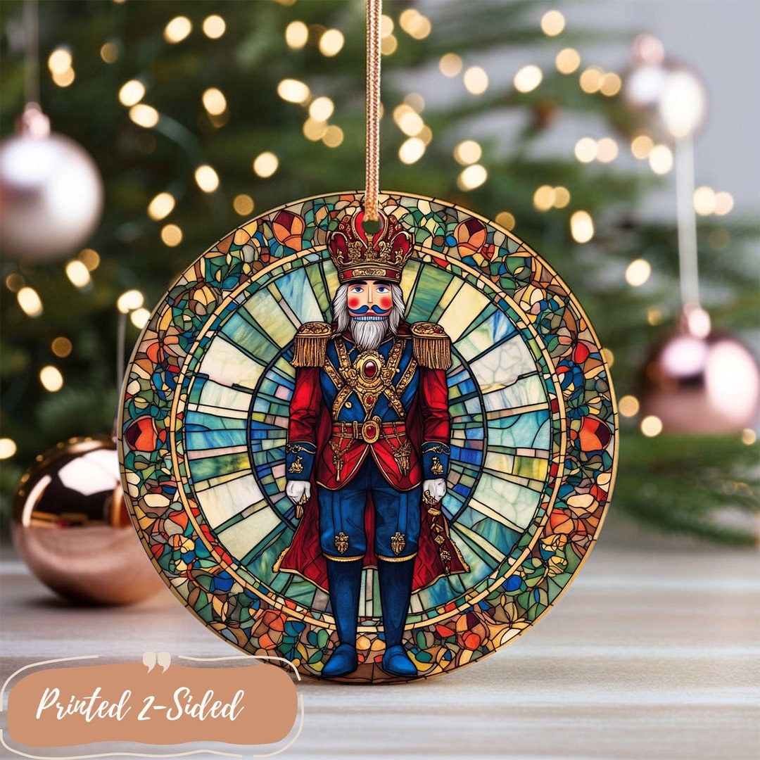Nutcracker Ornament 2 Side, Stained Ceramic Ornament, Nutcracker Decoration, Festive Gifts ...