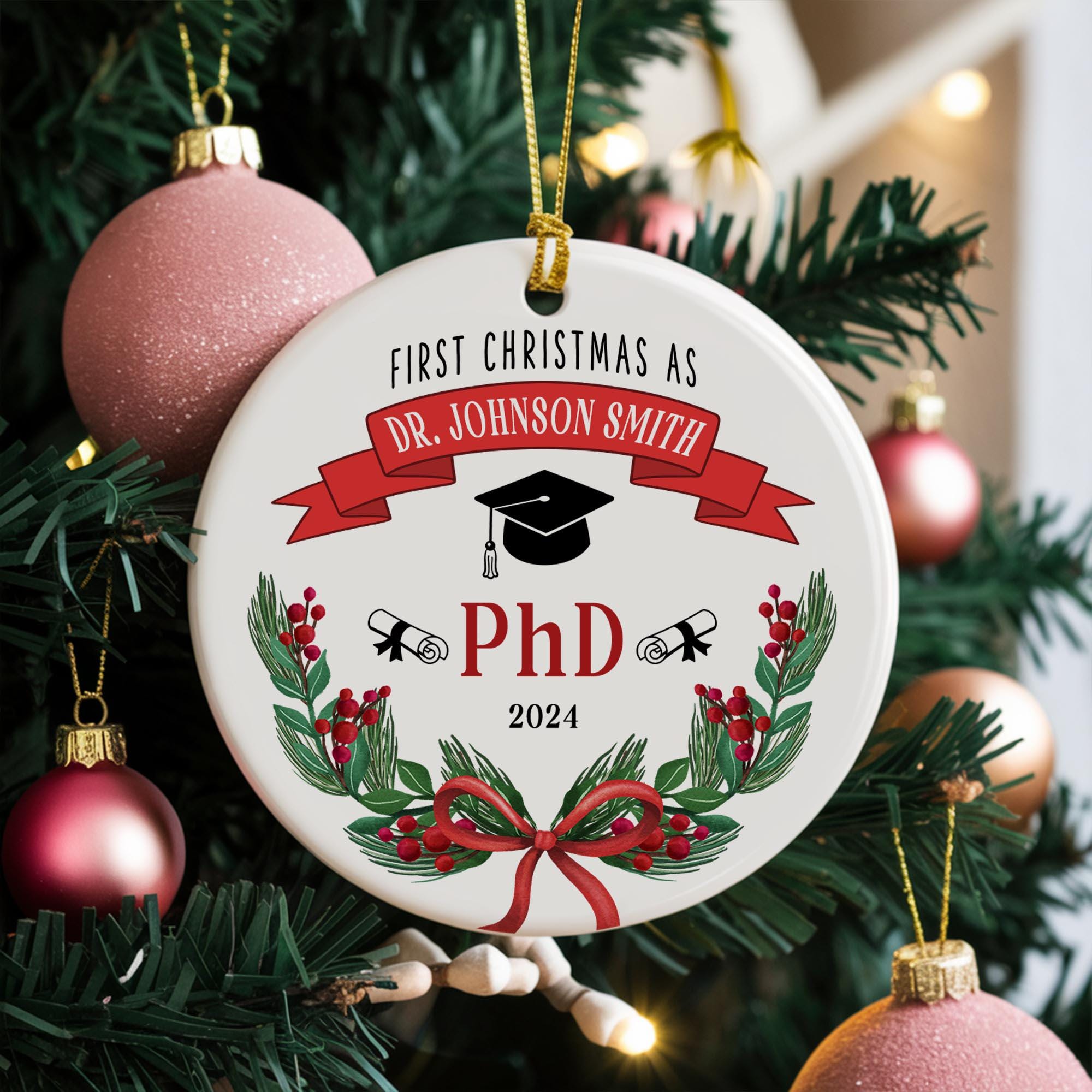 Personalized Phd Christmas Ornament 2 Side, Custom Phd Gift, New Phd ...